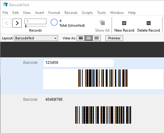 Custom Function Implementation For Filemaker Native Barcode Generator