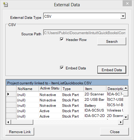 Create barcodes in QuickBooks