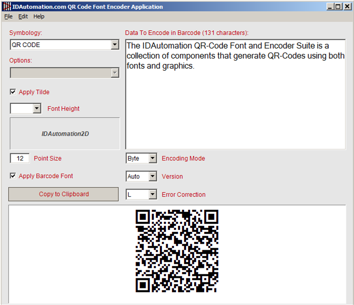 QR Code Font And Encoder User Manual QR Code Font And Encoder User Manual
